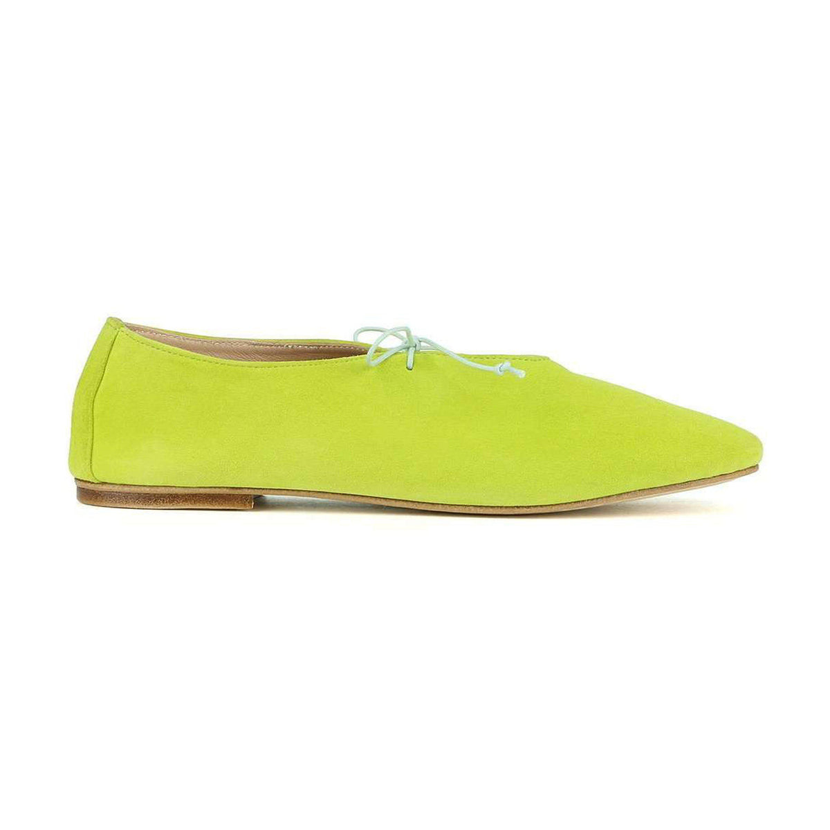Giulia lace-up in Lime Suede - Spelta Milano