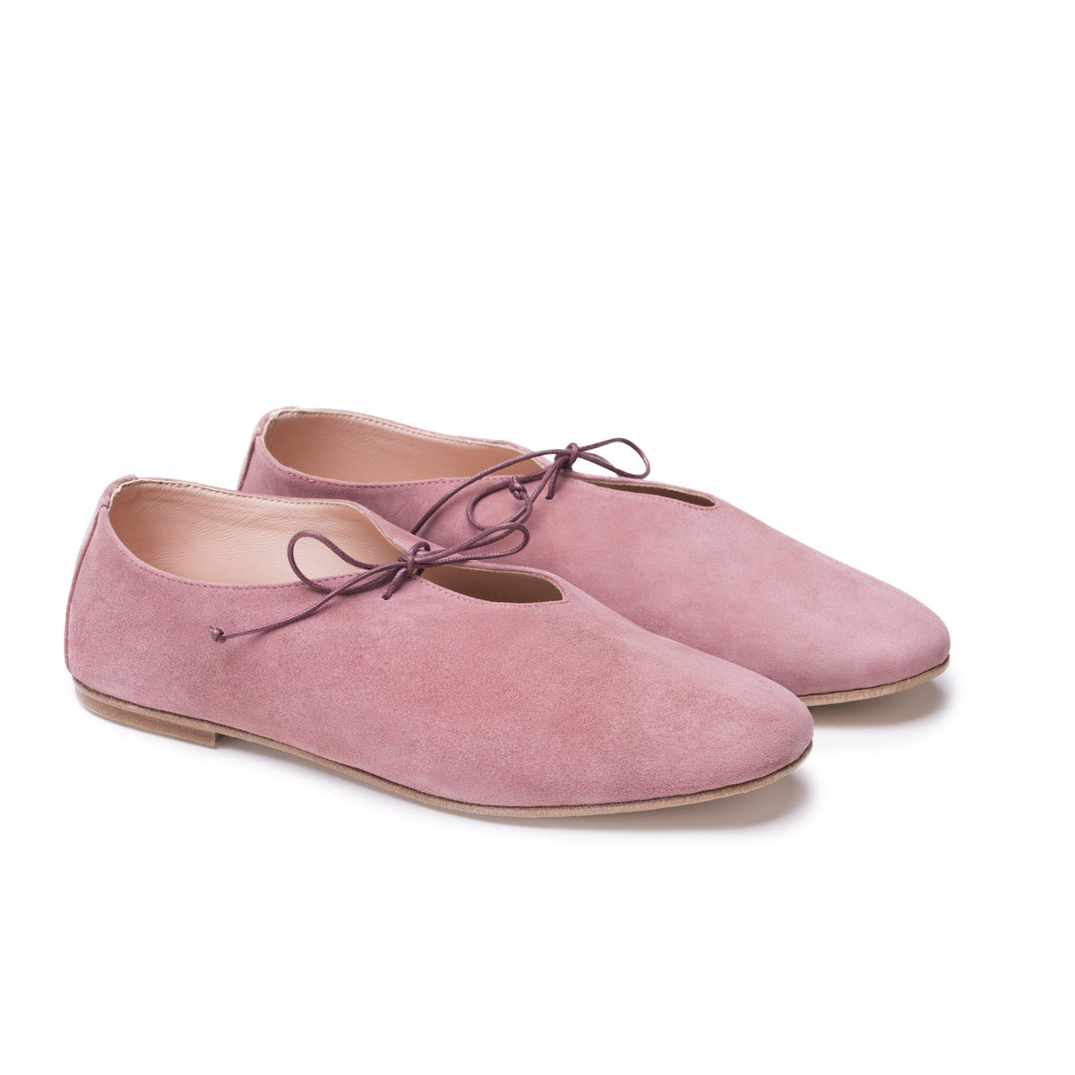 Giulia Lace-up in Antique Rose Suede - Spelta Milano